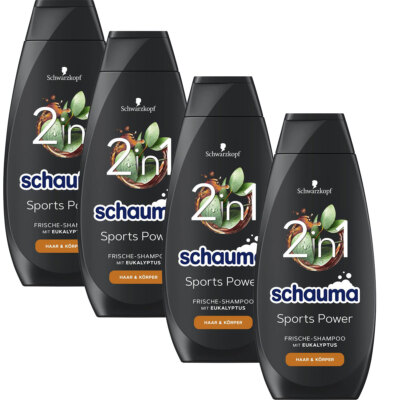 Schauma SPORTS Power Fresco Shampoo Con Eucalipso 400ml 4er Pacco | eBay