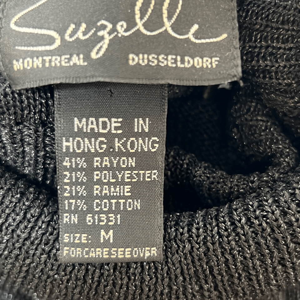 Suzelle Black Turtleneck Tunic Sweater Size Medium Vintage | eBay