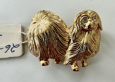 Vintage ROZ KAPLAN ORIGINALS Gold Tone Pekingese Brooch Pin | eBay