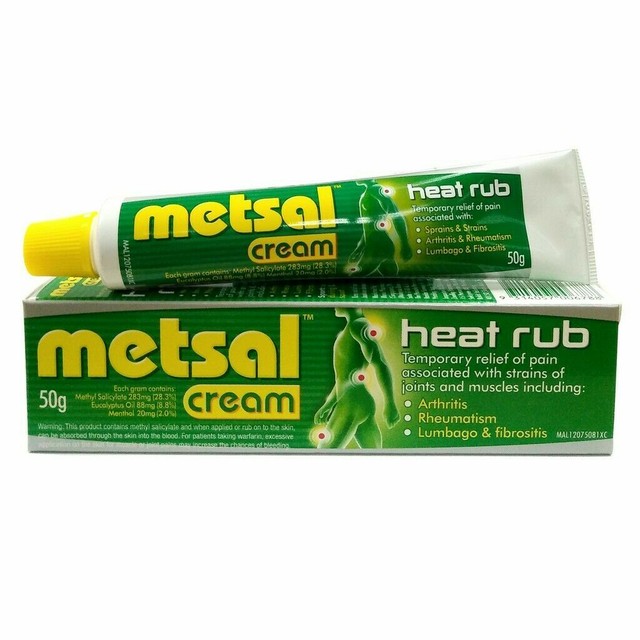 2 X Metsal Cream Heat Rub Relief of Arthritis Rheumatism Lumbago 50g ...