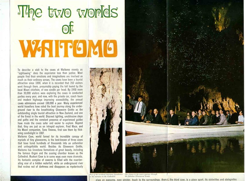 Waitomo Caves Brochure and Booklet New Zealand World Famous Wonderland ...