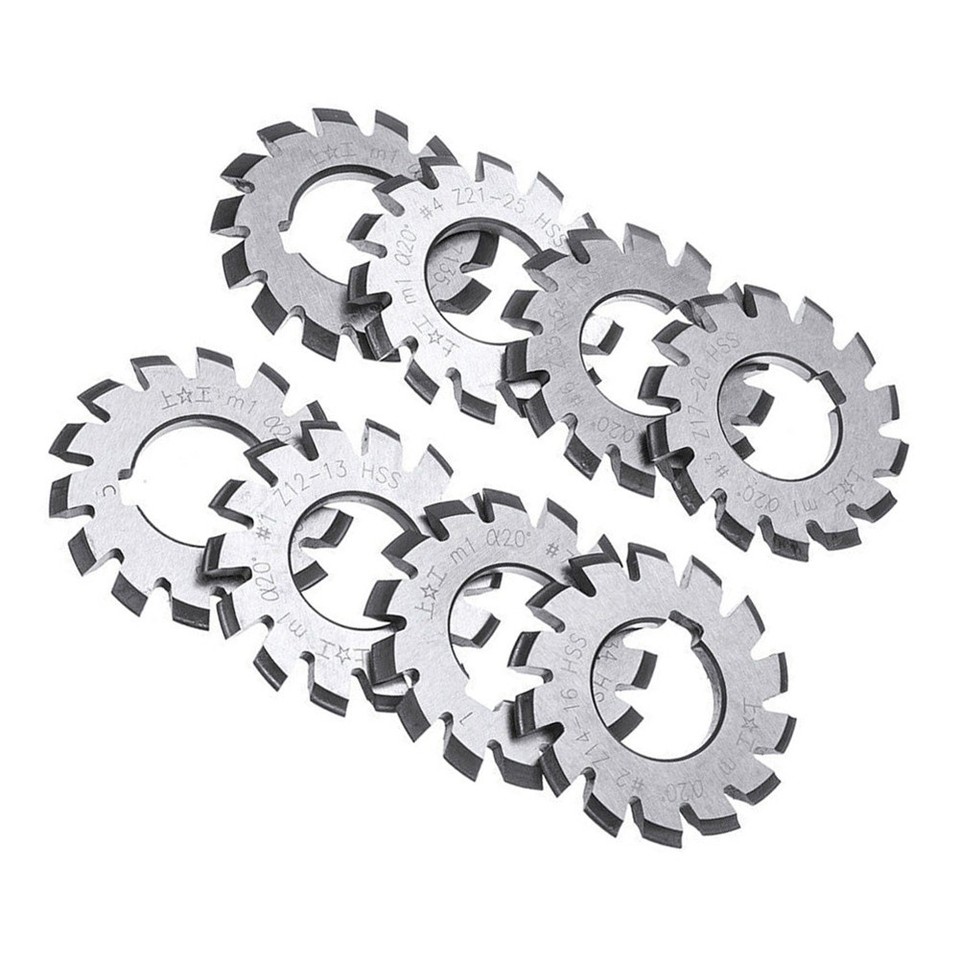 M1 Bevel Gear 8pcs/set 8x About 22mm Involute Gear Cutter Milling ...