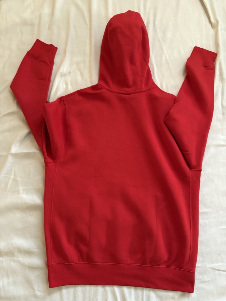 NEW NIKE Club Univ Red/White Fleece Pullover Hoodie BV2654-657 Size Men ...