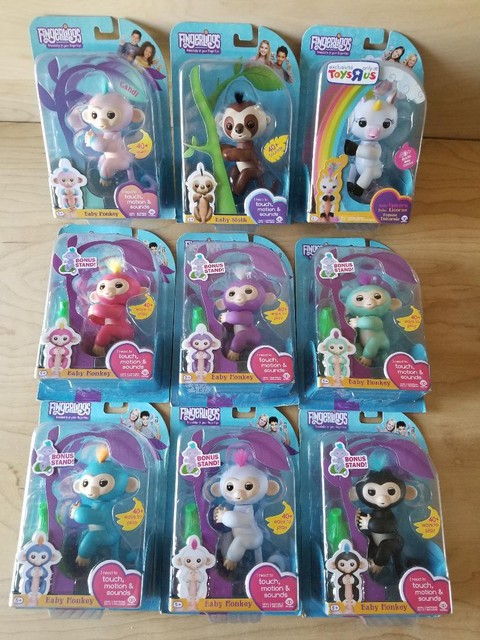 WowWee Fingerlings Boris Baby Monkey Interactive Toy Blue 100 Authentic ...