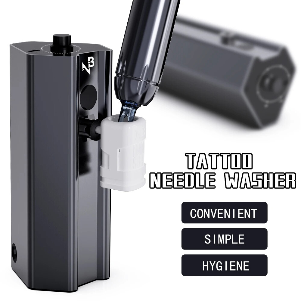 Tattoo Needle Washer Cleaner Machine Rechargeable Permanent Makeup Ink ...