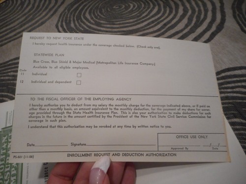 Vintage Health Insurance For Employees of Local Subdivions in New York ...