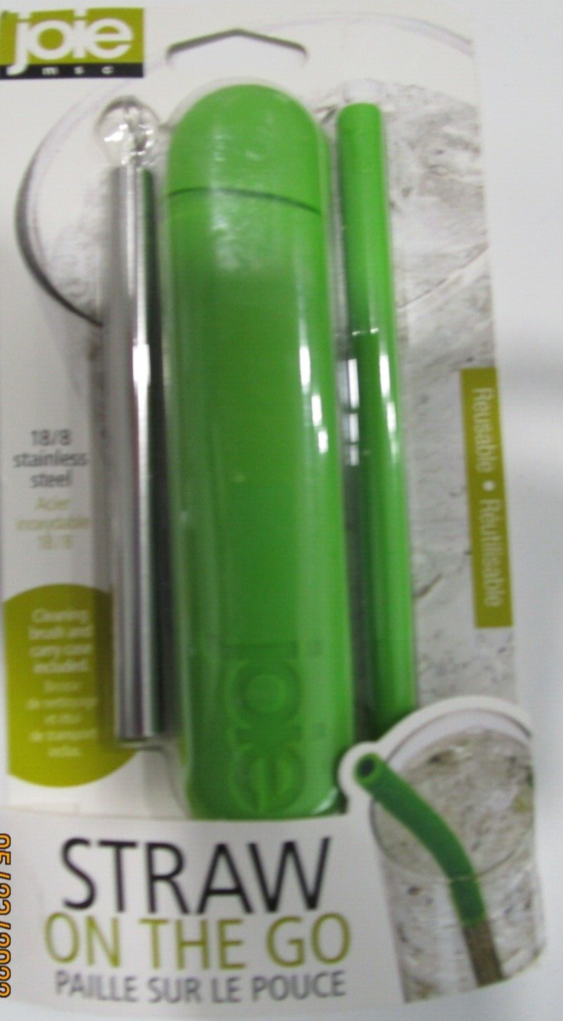 MSC Joie Straw On The Go Reusable Straw TRAVEL Case SILICONE STAINLESS ...