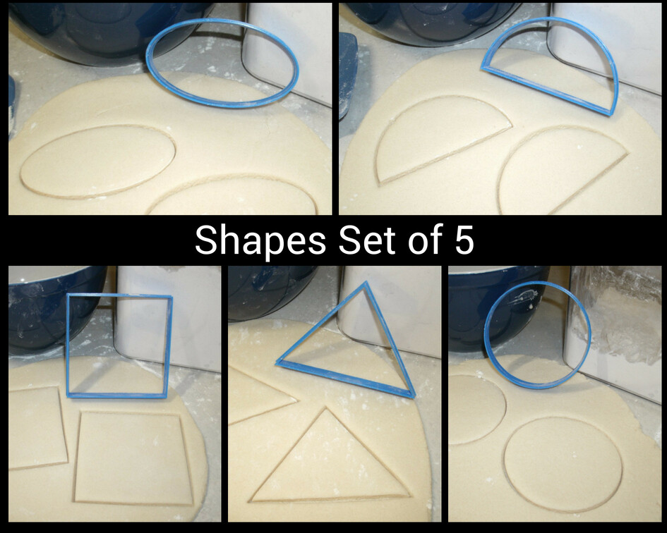 BASIC SHAPES PRE-K LEARNING GEOMETRY SET OF 5 COOKIE CUTTER TOOL USA ...