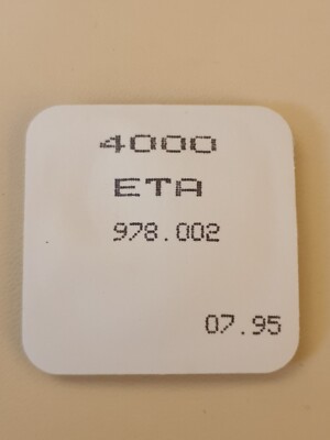 Brand New ETA (ESA) Calibre 978.002 - Circuit - Part No. 4000 - RARE ...