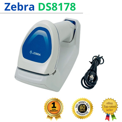 Zebra DS8178 Barcode Scanner w/Cradle CR8178-SC & USB Cable - 1 YEAR ...