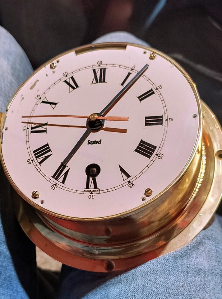 1940's Marine LG. Ship Clock English Heavy Brass Sestrel Navy Ship ...