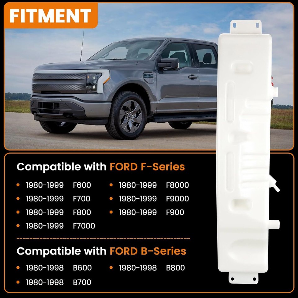 Radiator Overflow Coolant Tank w/Cap F6HZ8A080B For Ford F600 F700 F800 ...