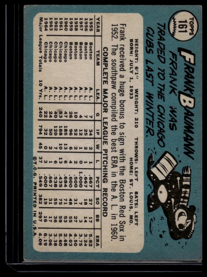 1965 Topps #161 Frank Baumann | eBay