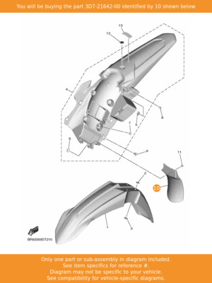 YAMAHA Guard, Flap, 3D7-21642-00 OEM WR250R YZ250F YZ450F WR450 WR250F ...