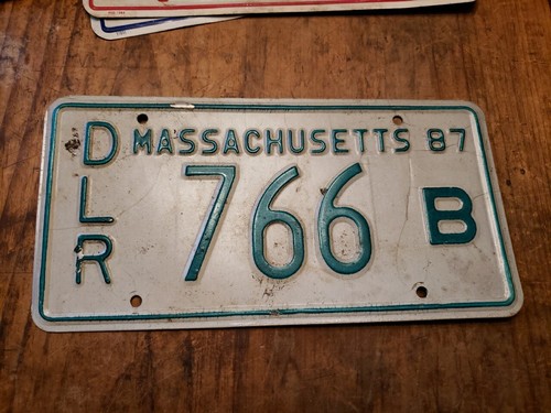 Massachusetts Ma License Plate Car Dealer Tag 1987 DLR 766 B | eBay