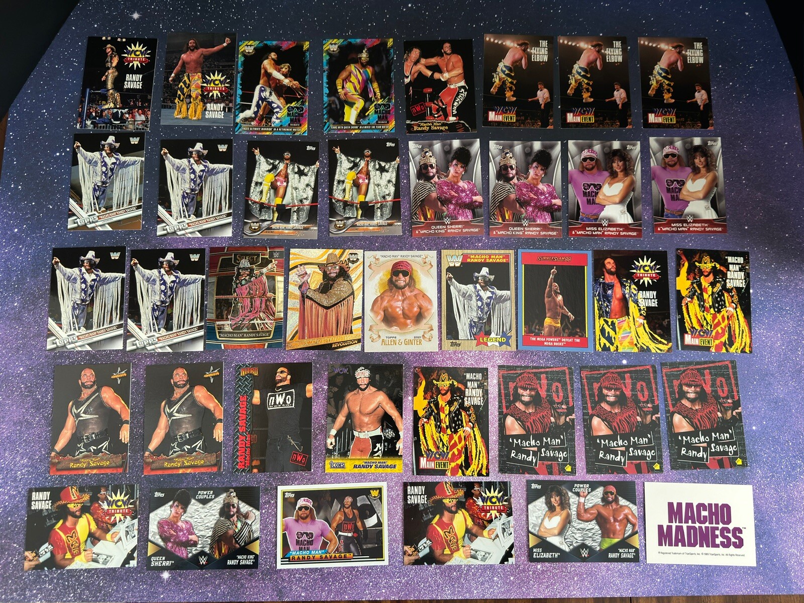 MACHO MAN RANDY SAVAGE WWE Topps trading card Lot of 39 cards WWF WCW ...