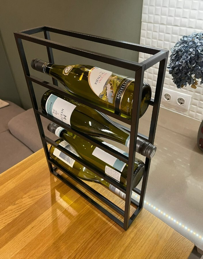 Wine Rack, Wine Rack Metal, Steel Wine Rack, Industrial Wine Rack, 4 ...
