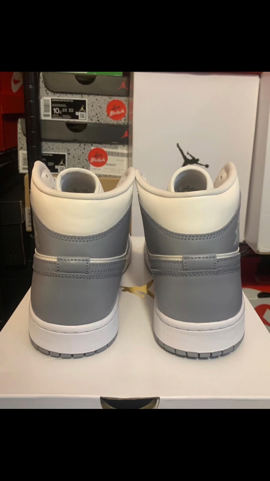 Nike Air Jordan 1 Mid Stealth Sail Grey White Shoes BQ6472-115 Women's ...