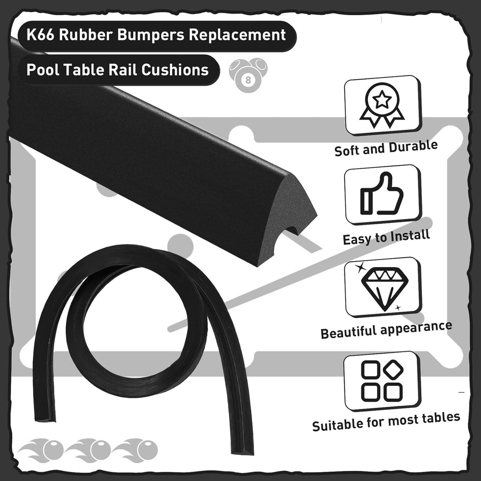 Rubber Bumpers, Bumper Pool Table Parts, Widely Applicable in Daily | eBay
