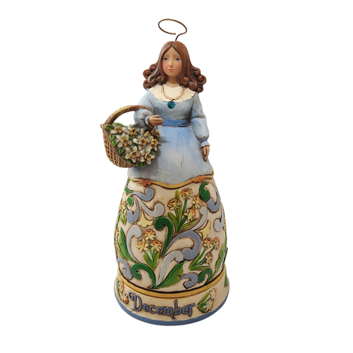 Jim Shore December Angel Heartwood Creek Narcissus Blue Topaz 6.5 ...