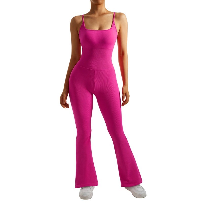 New Jumpsuit Women Summer Sleeveless Yoga Clothing Solid Bodycon Romper ...