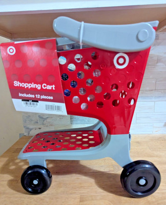 NEW 2024 Target Toy Mini Kids Shopping Cart 12 Pieces , Play Food, Cup ...