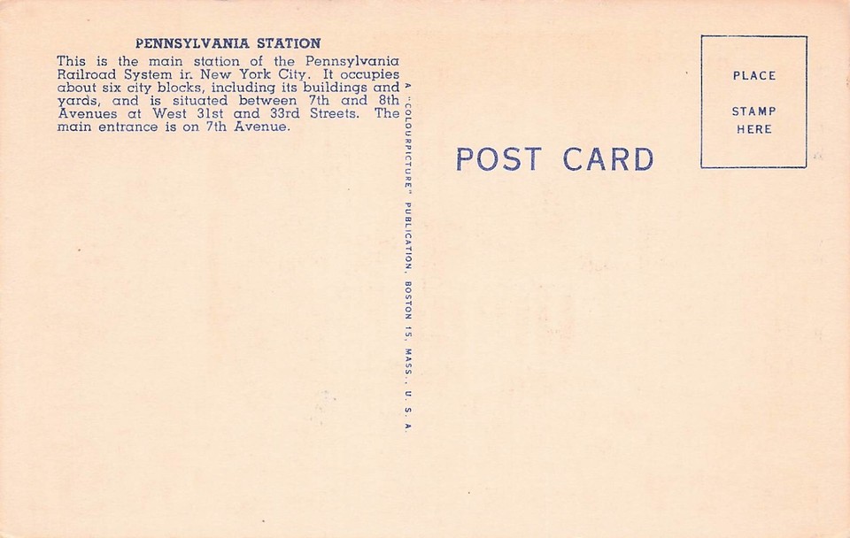 New York City Manhattan Pennsylvania Train Depot Station Interior ...