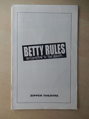 2002 - Zipper Theatre Playbill - Betty Rules - Alyson Palmer - Amy Ziff ...