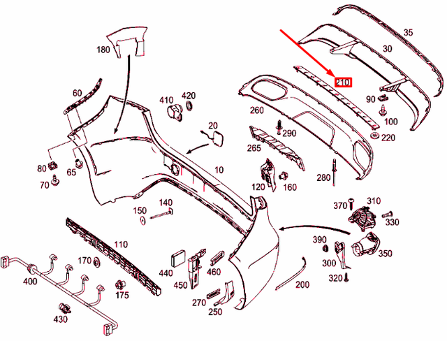 MERCEDES B Class W246 Rear Bumper Chrome Trim 2015 to 2019 A2468854500 ...