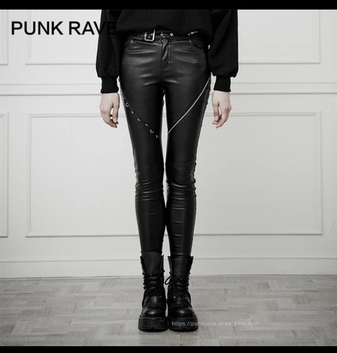 Punk Rave Skinny Faux Leather Pants Sz S Goth Punk Emo NWT | eBay