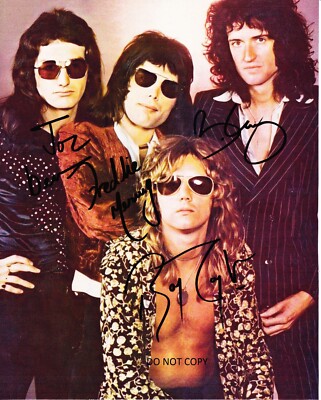 QUEEN - FULL BAND Autographed Signed 8x10 Reprint Photo Freddie Mercury ...