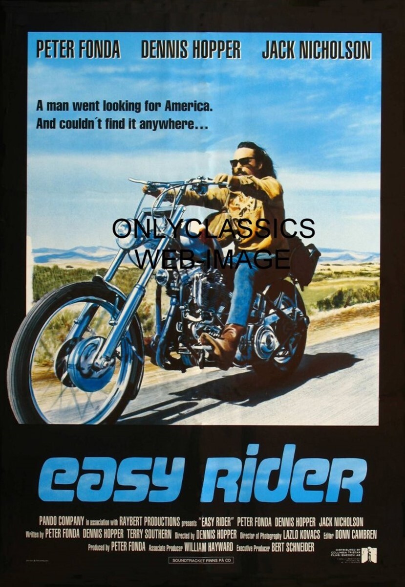 1969 EASY RIDER HARLEY DAVIDSON MOTORCYCLE CHOPPER 12X18 POSTER DENNIS ...