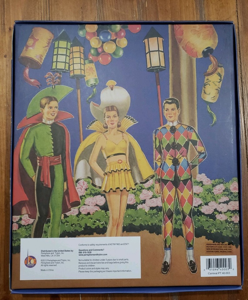Delightful "Carnival" Paper Doll Dolls Uncut Clothes; Costumes, Masks ...