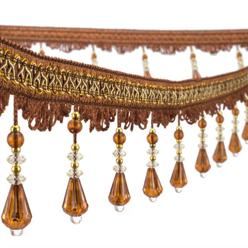 12M Tassel Beaded Drapery Trimming Curtain Fringe Edge Ornament DIY ...