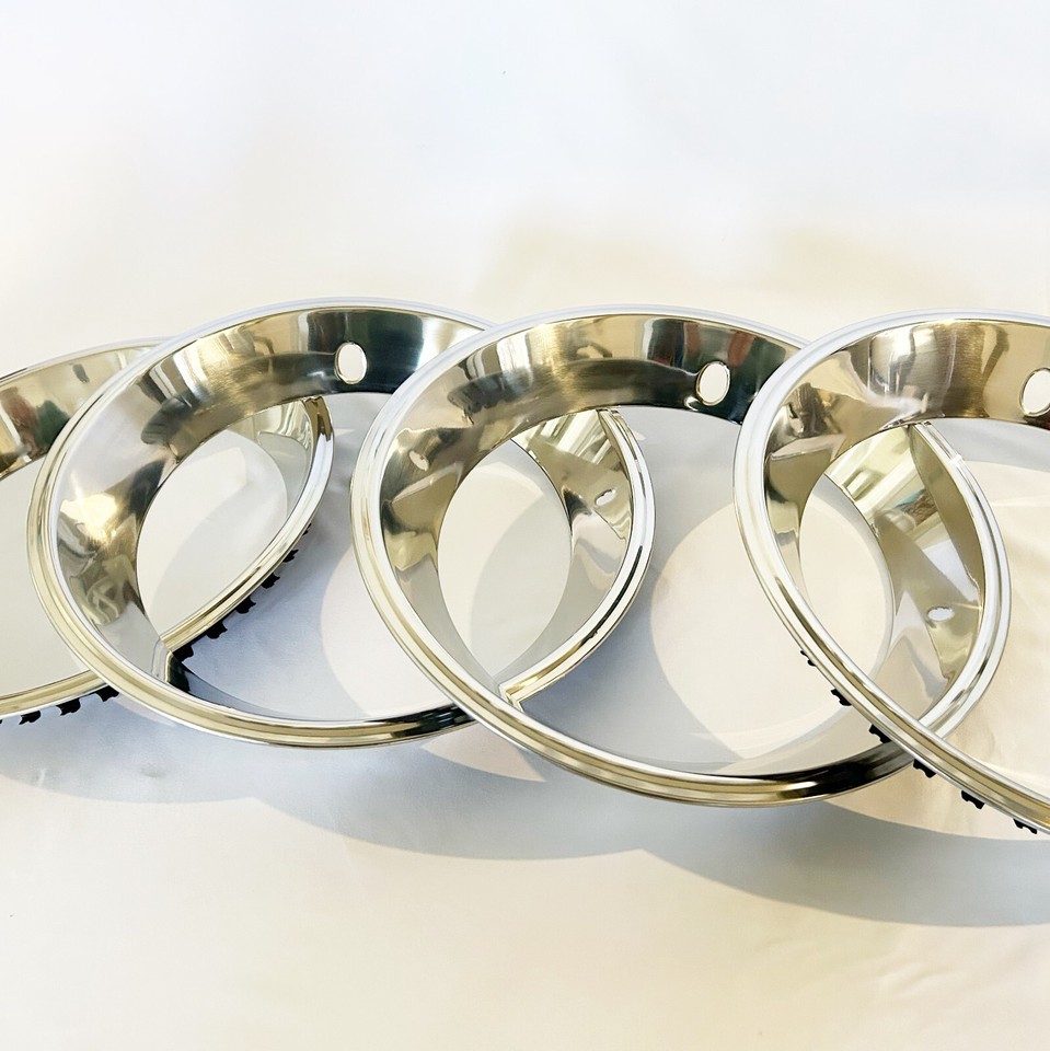 GM Chevrolet Rallye Wheel Trim Rings/ Beauty Rings - Wide- x4- Pol S/S ...