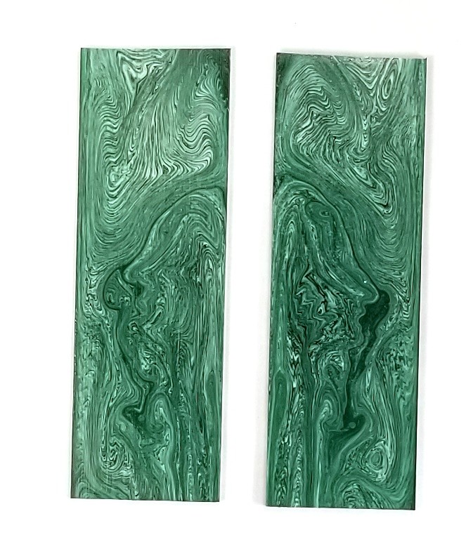 2 Pieces 3/8" GREEN JUMA GEM KNIFE / GUN Handle Scale Material 6 x 2 x ...