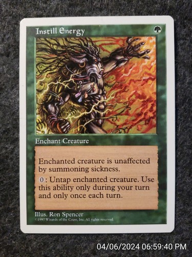 Instill Energy 5th Edition NM Green Uncommon MAGIC THE GATHERING CARD ...
