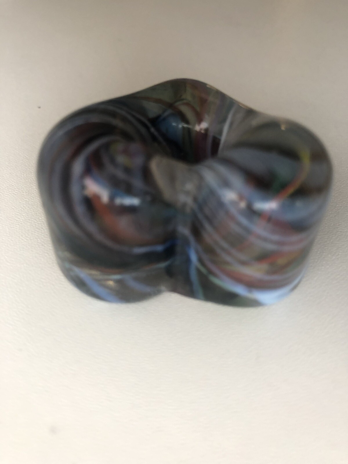 GOZO glass Heart multi colors rare find paperweight or candle holder | eBay