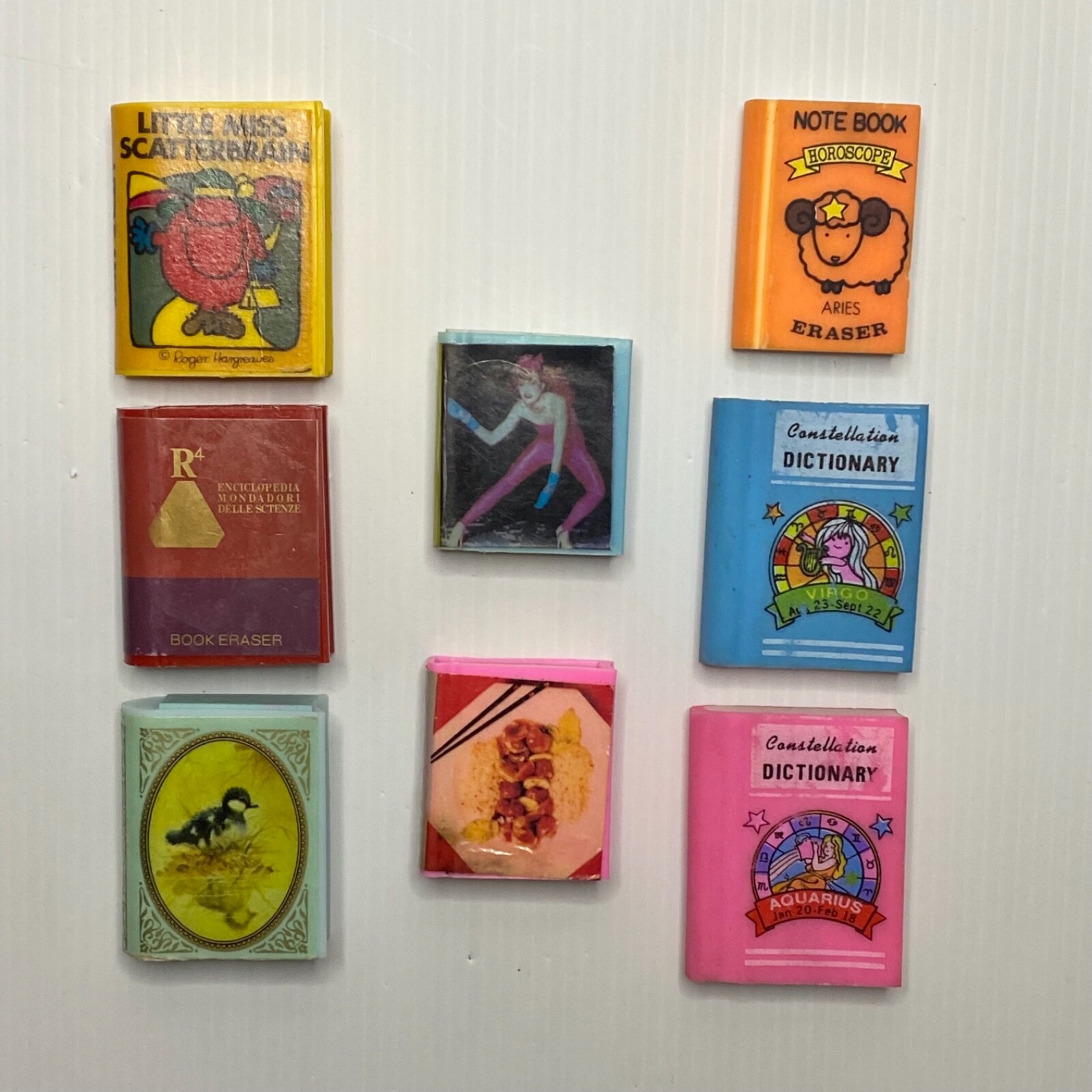 Vintage 80's Rare Novelty Book Erasers - Collectable Erasers - Lot of 8 ...