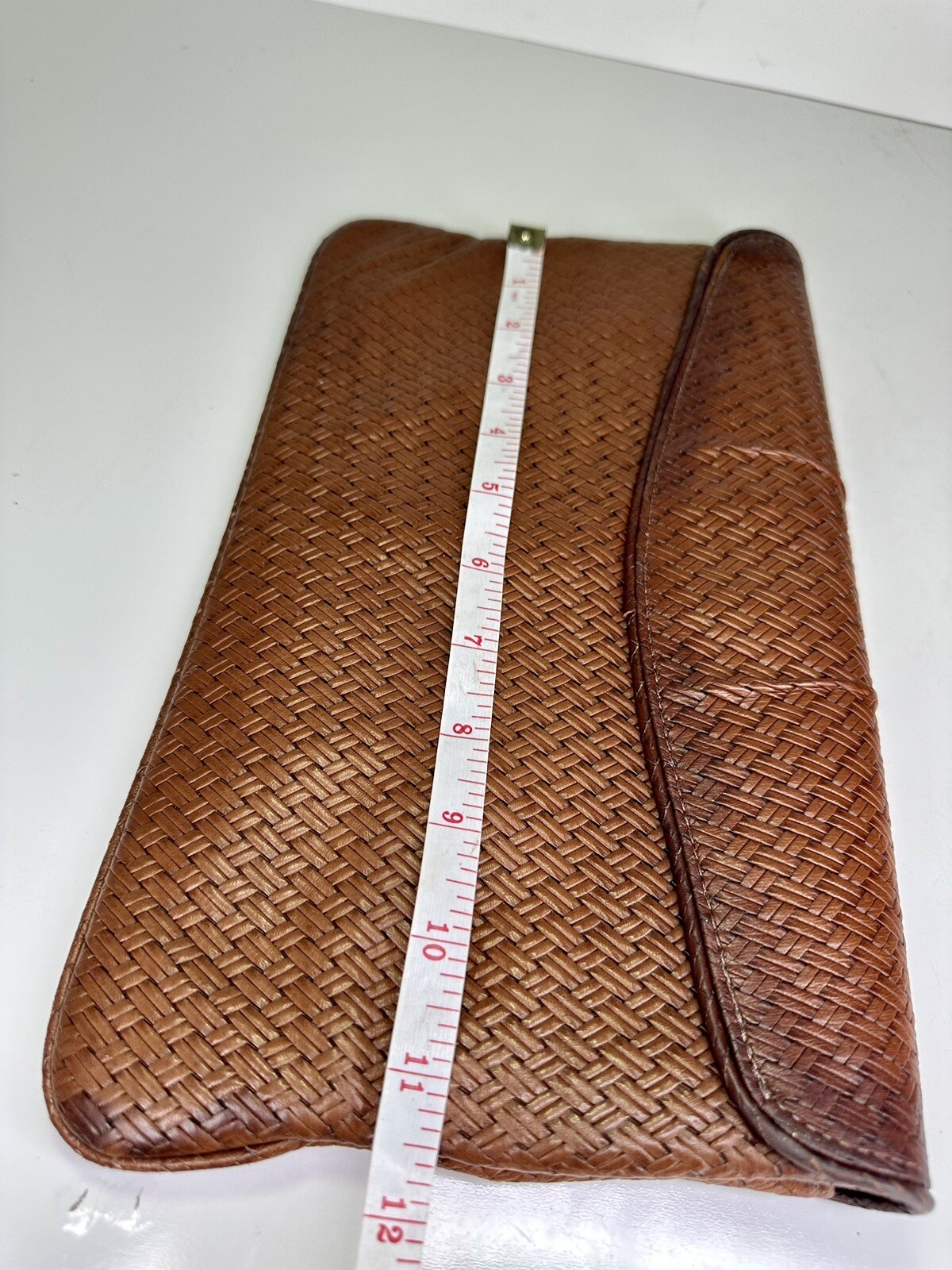 Lauren Merkin Camel Brown Soft Leather Eve Clutch Womens under arm bag ...