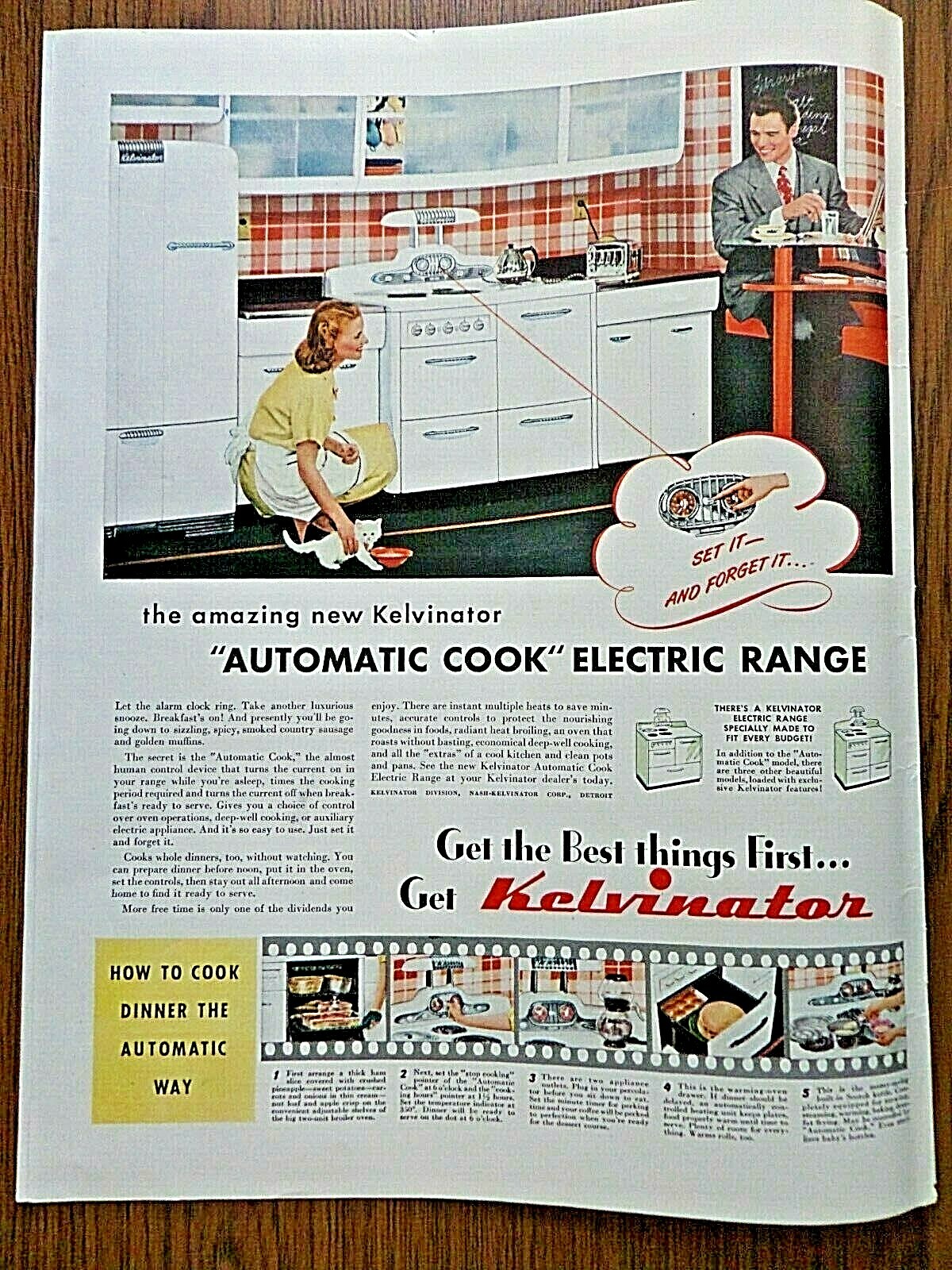 1947 Kelvinator Automatic Cook Electric Range Ad | eBay