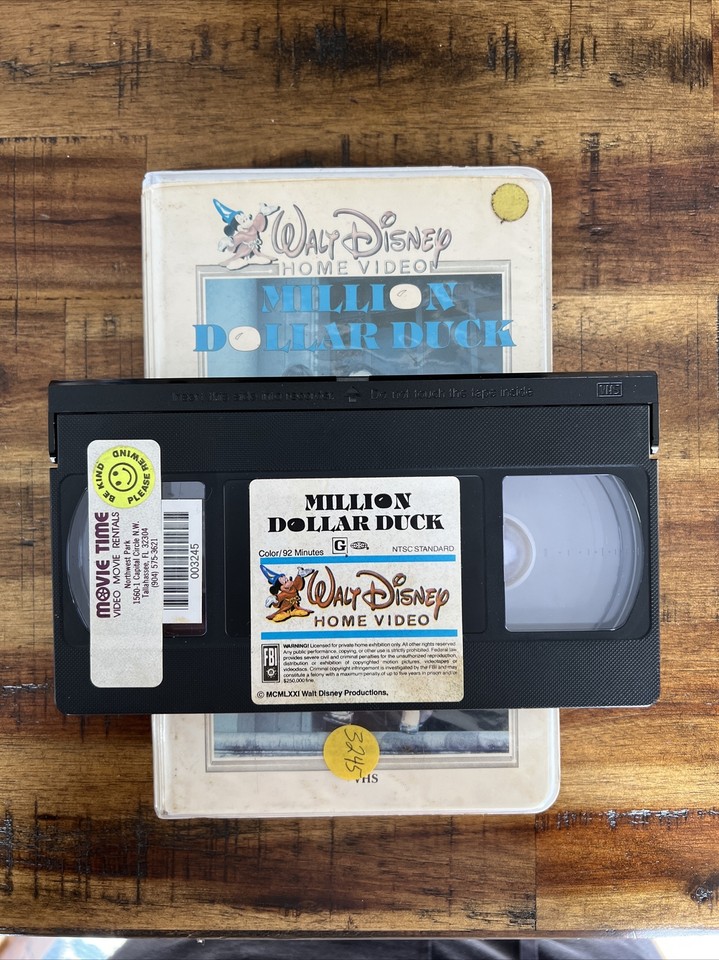 Walt Disney Home Video Million Dollar Duck (VHS, 1971) VINTAGE ...