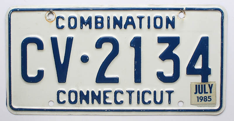 Vintage Connecticut 1985 Combination Truck License Plate, CV-2134, Nice ...