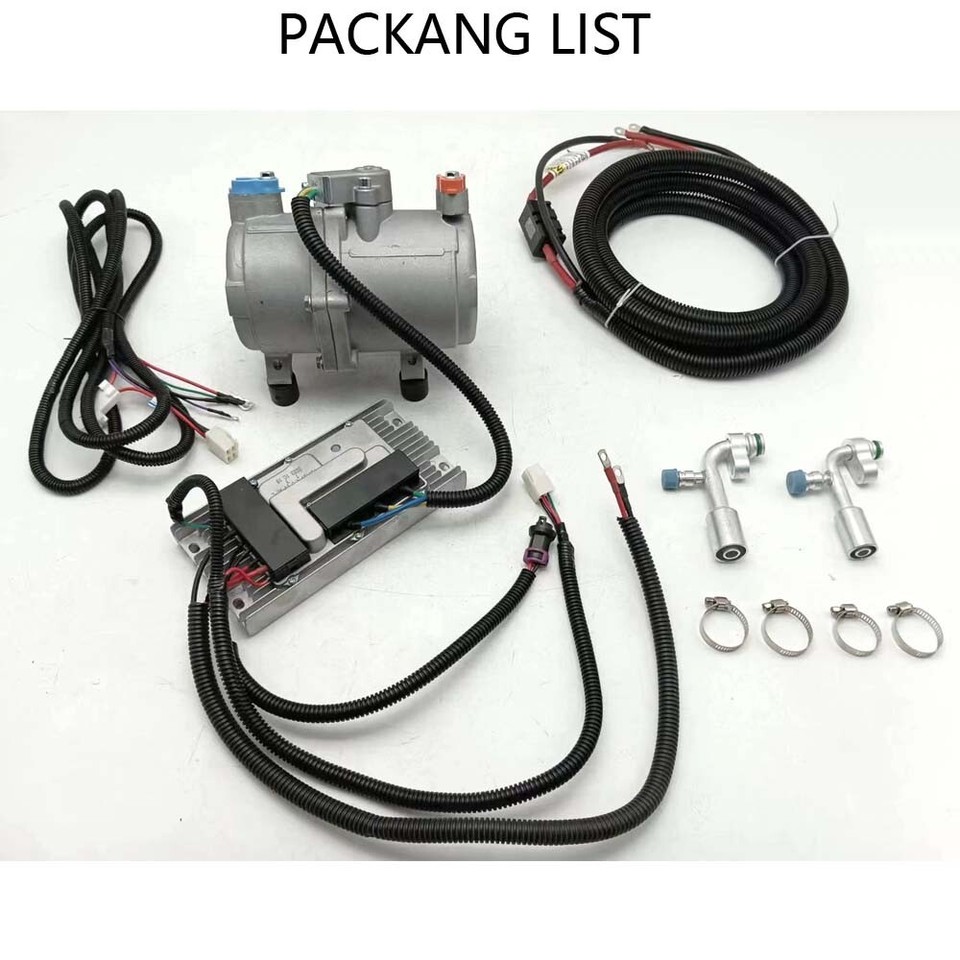 12V Electric AC Scroll Compressor Universal Car Air Conditioner Semi ...