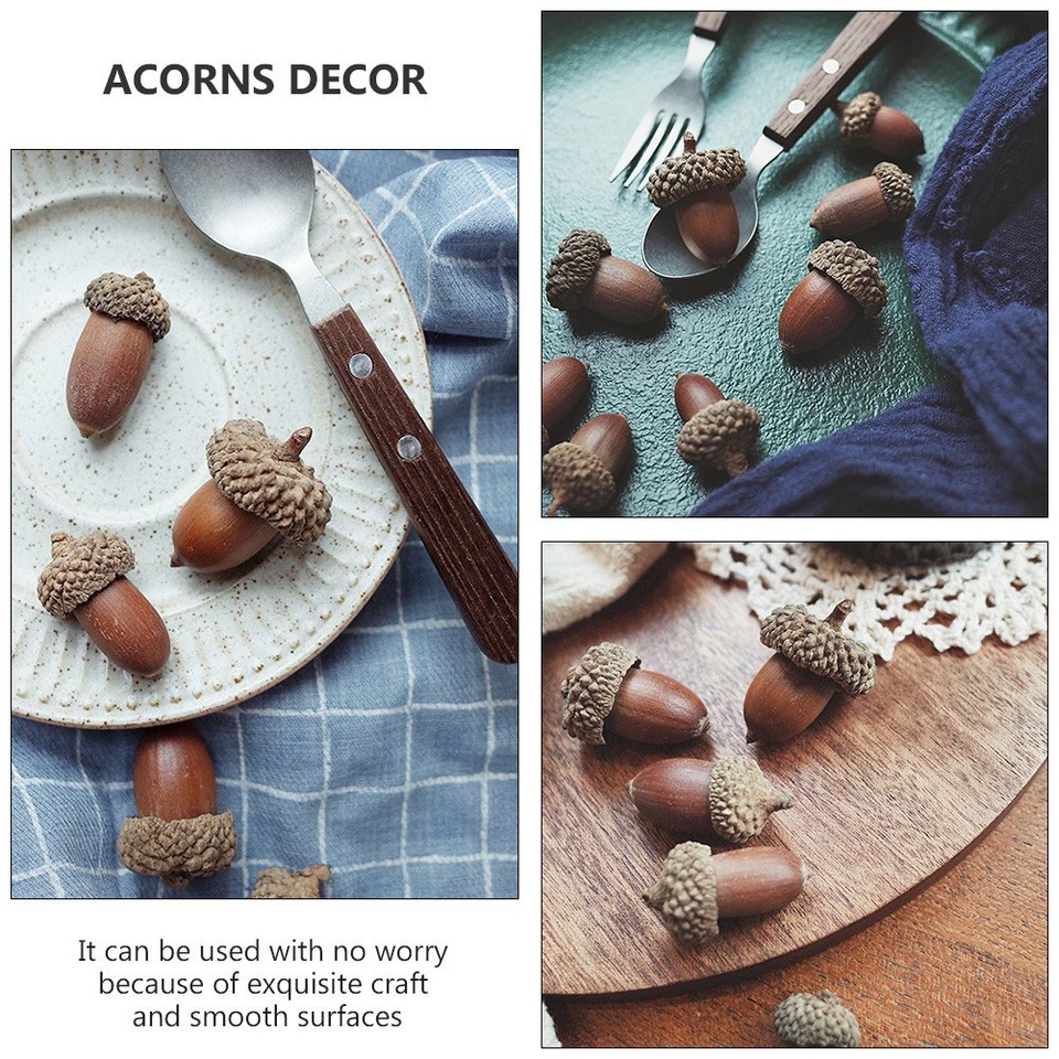 6pcs Mini Acorns Photo Props Thanksgiving Festival Decorative Ornaments ...