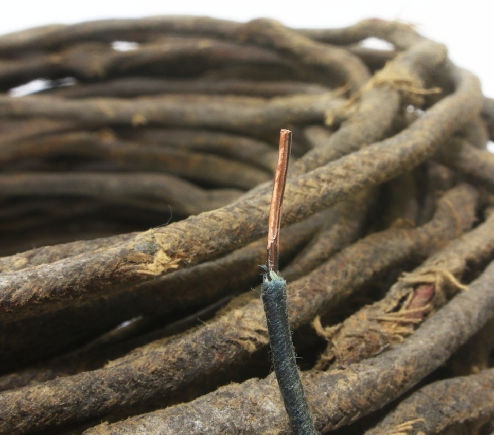 Western Electric 18GA 1mm cloth waxed copper single wire 44.6meter*3pcs ...