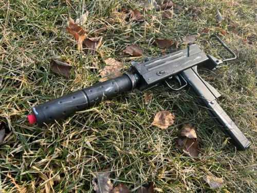Non Firing Fake M11 Style Gun With Extended Barrel And Folding Stock ...