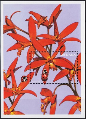 Grenada 1997 Ladybird Ladybug Insects Orchids Flowers Nature Wildlife m ...