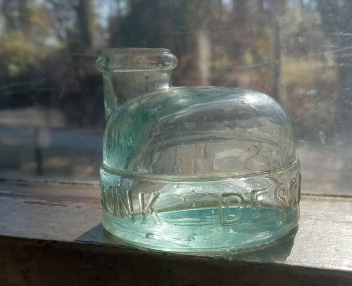 1870s DESSAUER'S JET BLACK INK BOLD EMB IGLOO TURTLE INK BOTTLE GROUND ...