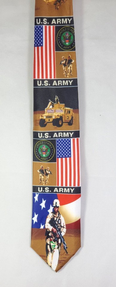 US Army Tank Patriotic Military American Soldier Flag Necktie | eBay